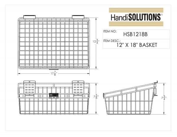 12″ x 18″ Basket - Slat Wall Accessories