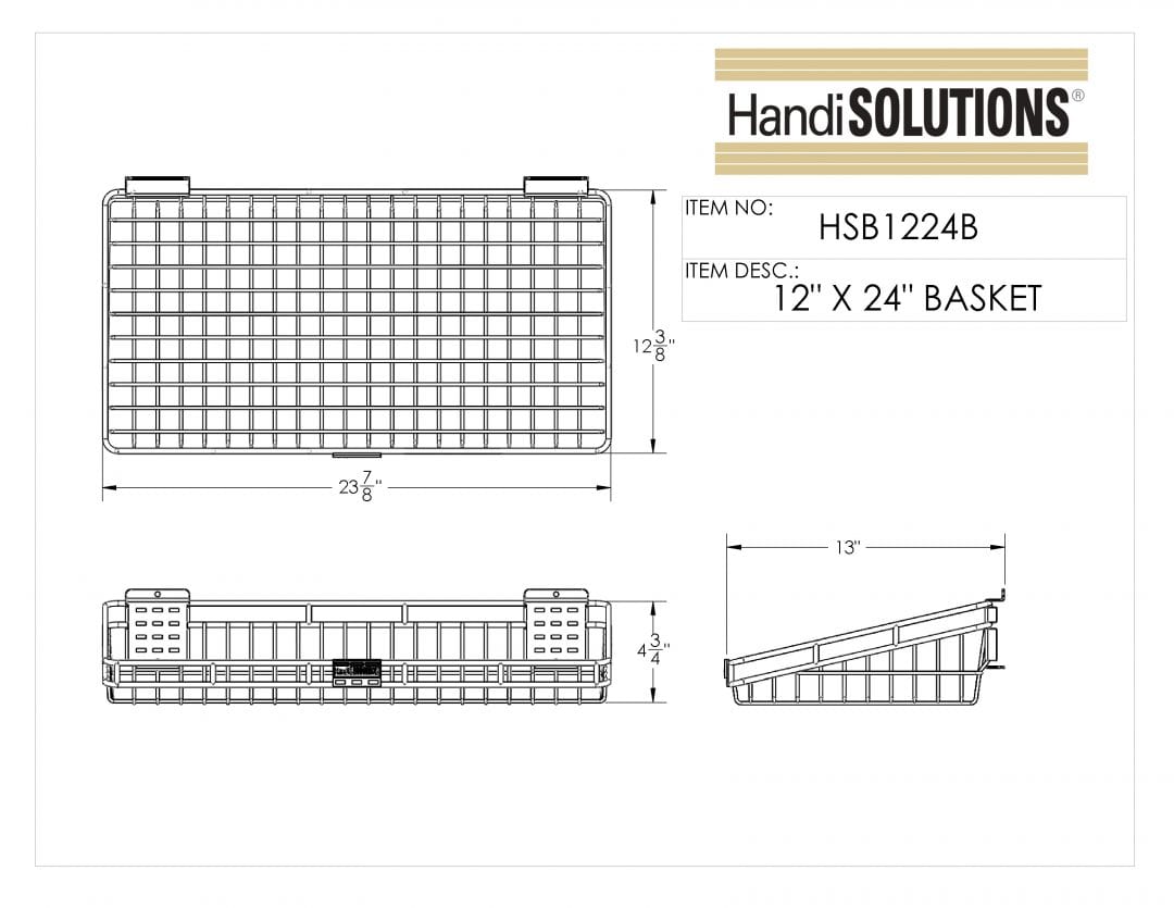 12″ x 24″ Basket - Slat Wall Accessories